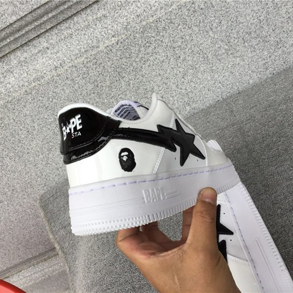 Bape | Shoes | A Bathing Ape Bape Sta Low White Black Sneakers | Poshmark